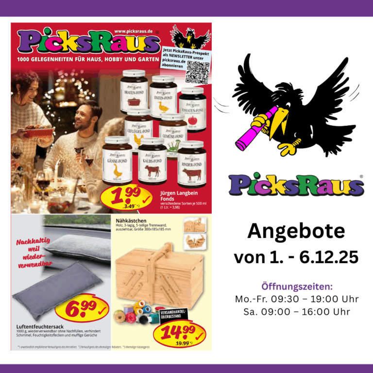 PicksRaus Angebote – Angebote ab 1.12.25 – Einkaufszentrum Süd Renningen